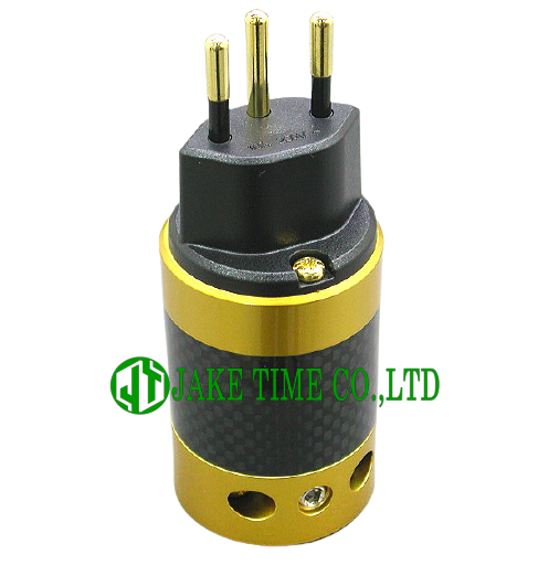 Audio Swiss Plug Type J Switzerland Power Plug Gold, Carbon Shell, Gold ...